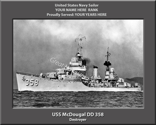 USS McDougal DD 358: Personalized Navy Ship Photo ⋆ Great Naval Images LLC