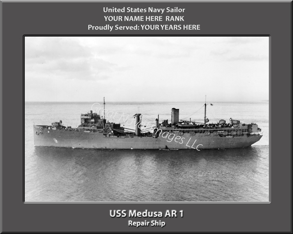 USS Medusa AR 1: Personalized Navy Ship Photo ⋆ Great Naval Images LLC
