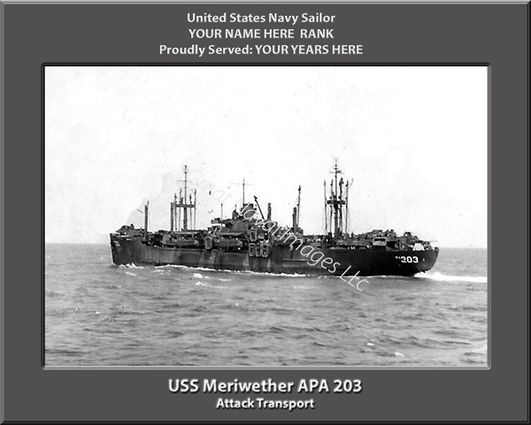USS Meriwether APA 203: Personalized Navy Ship Photo ⋆ Great Naval ...