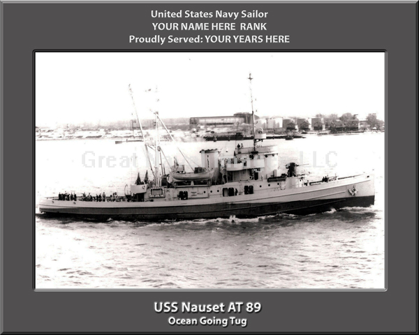 USS Nauset AT 89: Personalized Navy Tugboat Photo ⋆ Great Naval Images LLC.