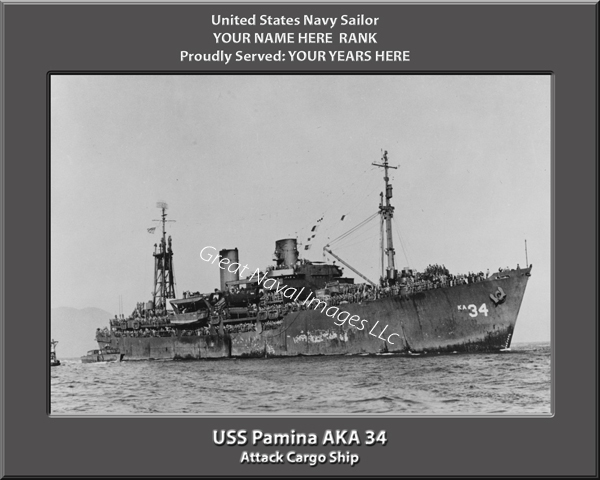 USS Pamina AKA 34: Personalized Navy Ship Photo ⋆ Great Naval Images LLC.