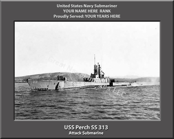 USS Perch SS 313: Personalized Submarine Photo ⋆ Great Naval Images LLC