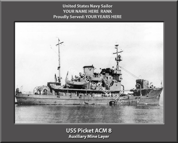USS Picket ACM 8: Navy Ship Photo ⋆ Great Naval Images LLC
