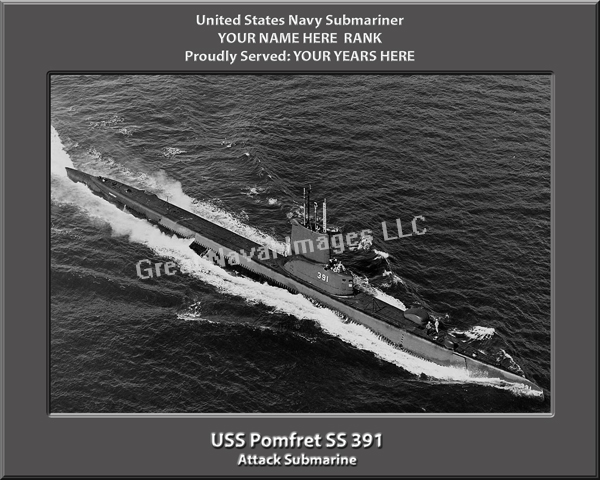 USS Pomfret SS 391: Personalized Submarine Photo ⋆ Great Naval Images LLC