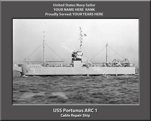 USS Portunus ARC 1: Personalized Navy Ship Photo ⋆ Great Naval Images LLC.