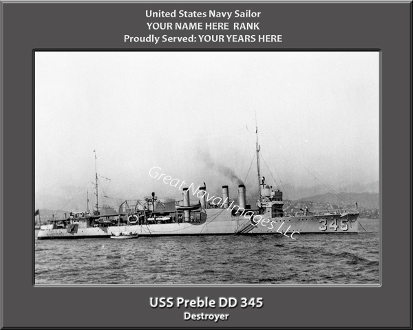 USS Preble DD 345: Personalized Navy Ship Photo ⋆ Great Naval Images LLC