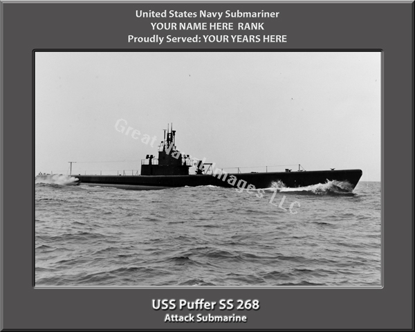 USS Puffer SS 268: Personalized Submarine Photo ⋆ Great Naval Images LLC