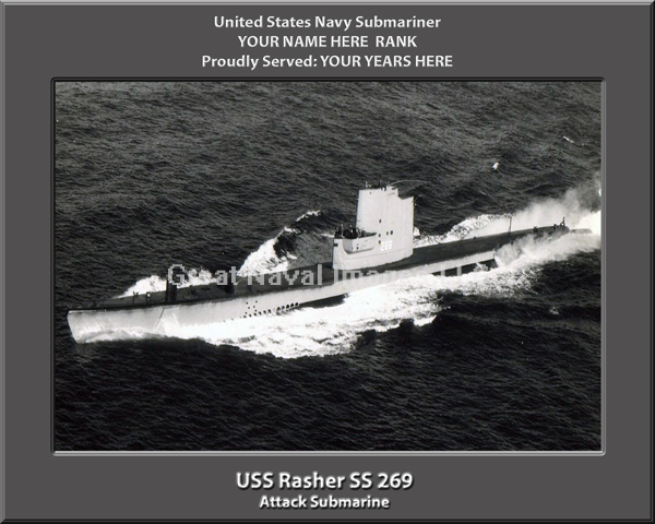 USS Rasher SS 269: Personalized Submarine Photo ⋆ Great Naval Images LLC