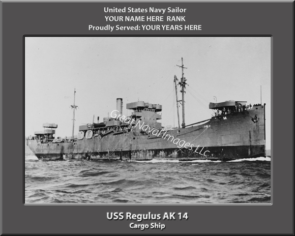 USS Regulus AK 14: Personalized Navy Ship Photo ⋆ Great Naval Images LLC