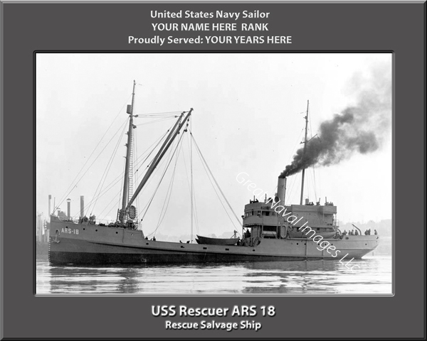 USS Rescuer ARS 18: Personalized Navy Ship Photo ⋆ Great Naval Images LLC