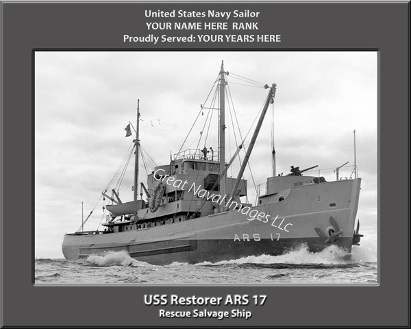 USS Restorer ARS 17: Personalized Navy Ship Photo ⋆ Great Naval Images LLC