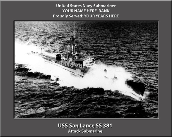 USS Sand Lance SS 381: Personalized Submarine Photo ⋆ Great Naval ...