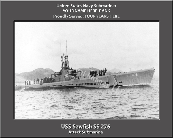 USS Sawfish SS 276: Personalized Submarine Photo ⋆ Great Naval Images LLC