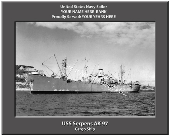 USS Serpens AK 97: Personalized Navy Ship Photo ⋆ Great Naval Images LLC