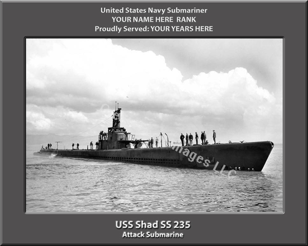 USS Shad SS 235: Personalized Submarine Photo ⋆ Great Naval Images LLC