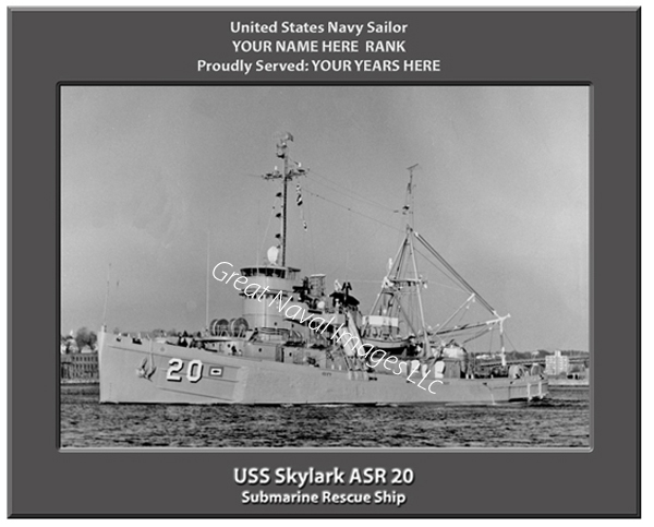 USS Skylark ASR 20: Personalized Navy Ship Photo ⋆ Great Naval Images LLC
