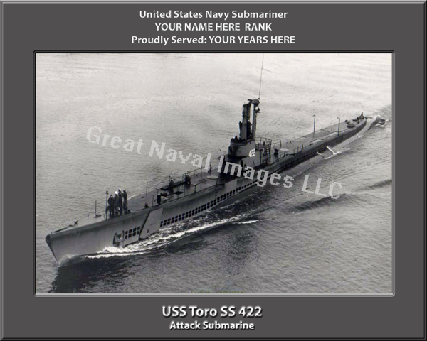 USS Toro SS 422: Personalized Submarine Photo ⋆ Great Naval Images LLC.