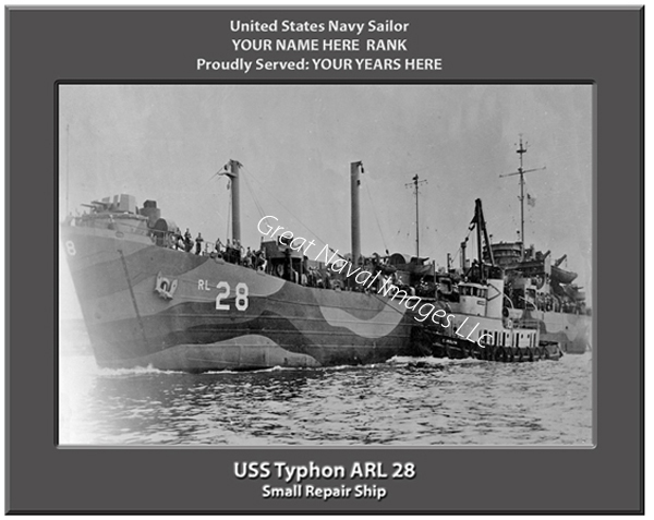 USS Typhon ARL 28: Personalized Navy Ship Photo ⋆ Great Naval Images LLC.