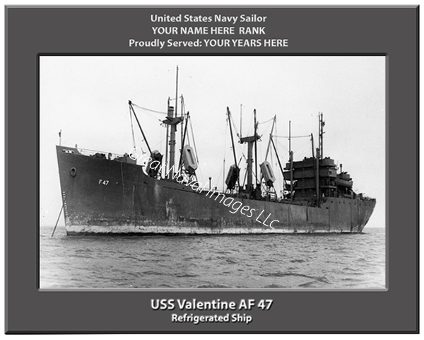 USS Valentine AF 47: Personalized Navy Ship Photo ⋆ Great Naval Images LLC.