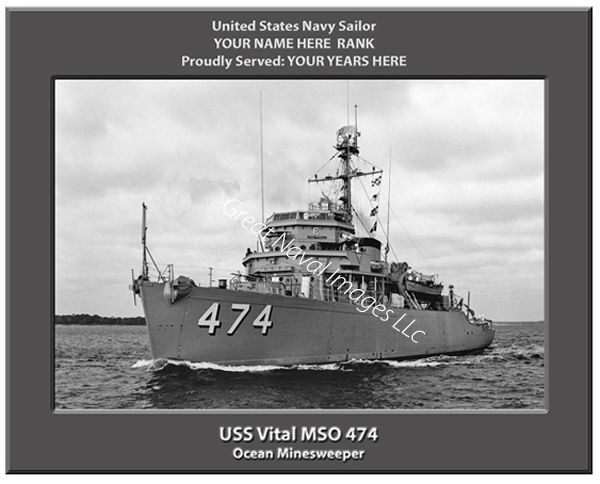USS Vital MSO 474: Personalized Navy Ship Photo ⋆ Great Naval Images LLC