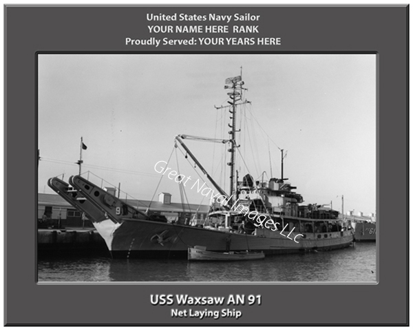 USS Waxsaw AN 91: Personalized Navy Ship Photo ⋆ Great Naval Images LLC