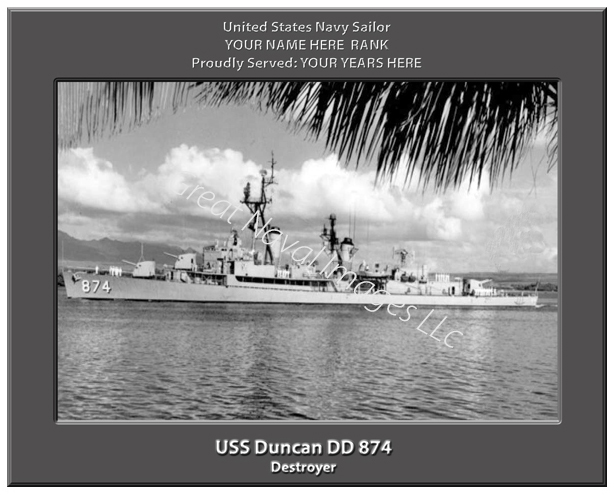 USS Duncan DD 874: Personalized Navy Ship Photo 1 ⋆ Great Naval Images LLC