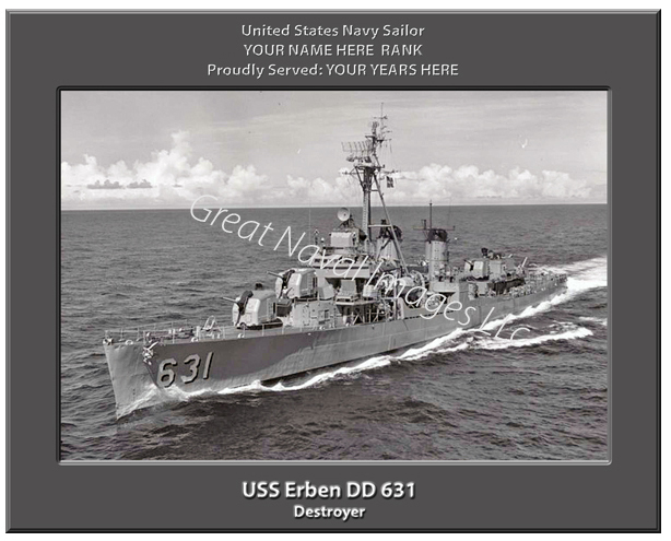 USS Erben DD 631: Personalized Navy Ship Photo 2 ⋆ Great Naval Images LLC