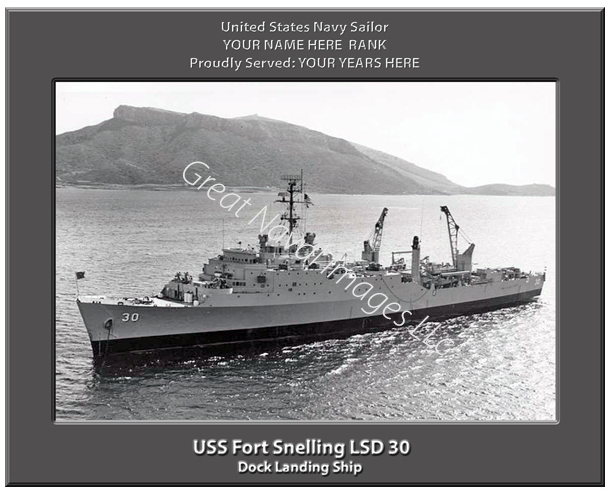 USS Fort Snelling LSD 30: Personalized Ship Photo ⋆ Great Naval Images LLC