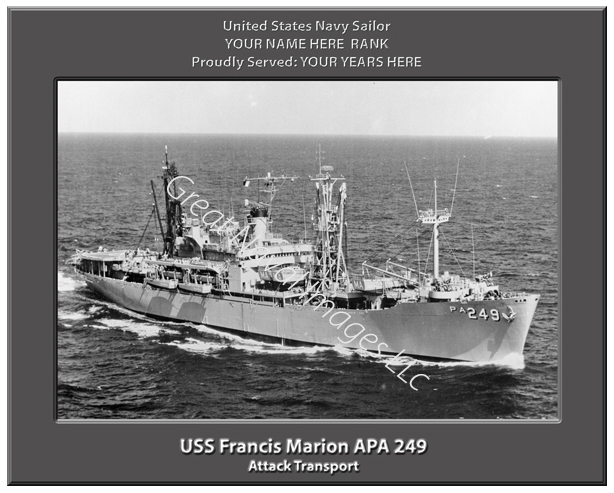 USS Francis Marion APA 249: Personalized Navy Ship Photo 2 ⋆ Great ...