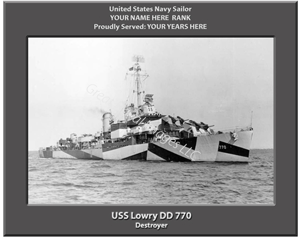 USS Lowry DD 770: Personalized Navy Ship Photo 2 ⋆ Great Naval Images LLC.