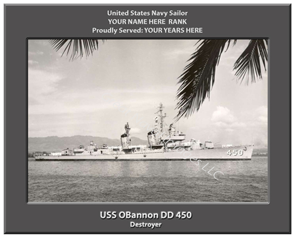 USS O'Bannon DD 450: Personalized Navy Ship Photo 2 ⋆ Personalized US ...