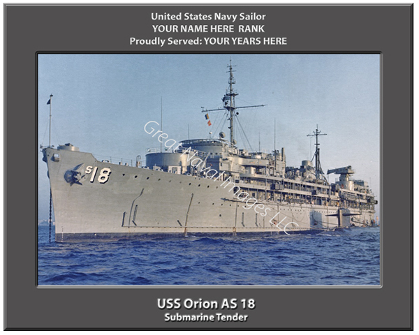 USS Orion AS 18: Personalized Navy Ship Photo 2 ⋆ Great Naval Images LLC