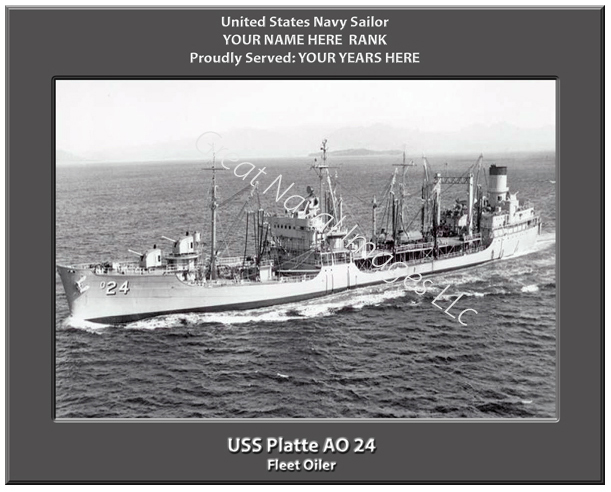 USS Platte AO 24 Personalized Navy Ship Photo 3 ⋆ Great Naval Images LLC