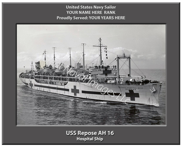 USS Repose AH 16: Personalized Navy Ship Photo 2 ⋆ Great Naval Images LLC