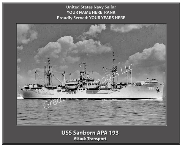 USS Sanborn APA 193: Personalized Navy Ship Photo 2 ⋆ Great Naval ...