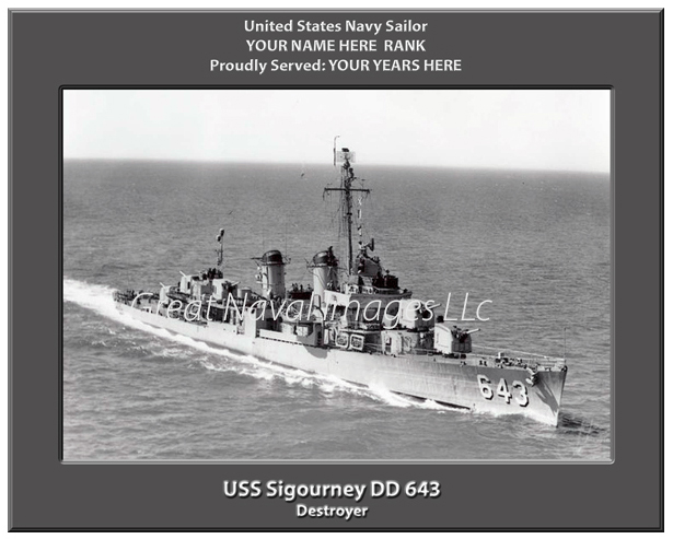 USS Sigourney DD 643: Personalized Navy Ship Photo 2 ⋆ Great Naval ...