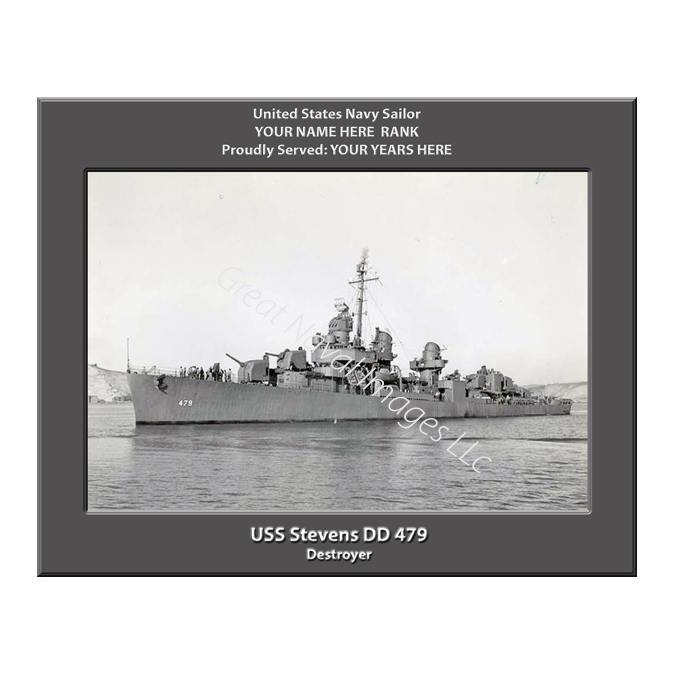 USS Stevens DD 479: Personalized Navy Ship Photo 2 ⋆ Great Naval Images LLC