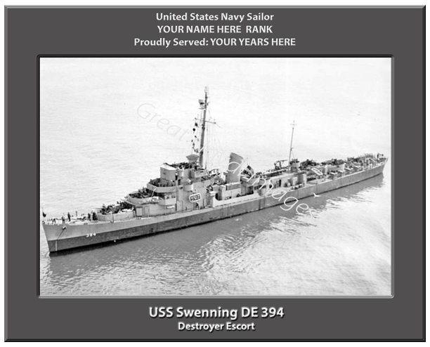 USS Swenning DE 394: Personalized Navy Ship Photo 2 ⋆ Great Naval ...