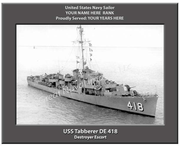 USS Tabberer DE 418: Personalized Navy Ship Photo 2 ⋆ Great Naval ...