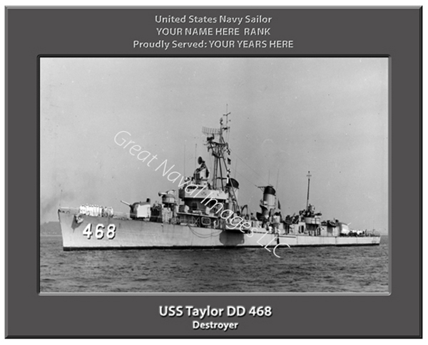 USS Taylor DD 468 : Personalized Navy Ship Photo 2 ⋆ Great Naval Images LLC